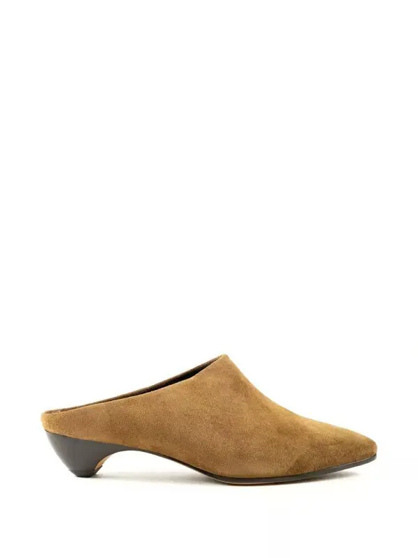 Le Monde Beryl Allegra Suede Almond-toe Mules - Brown