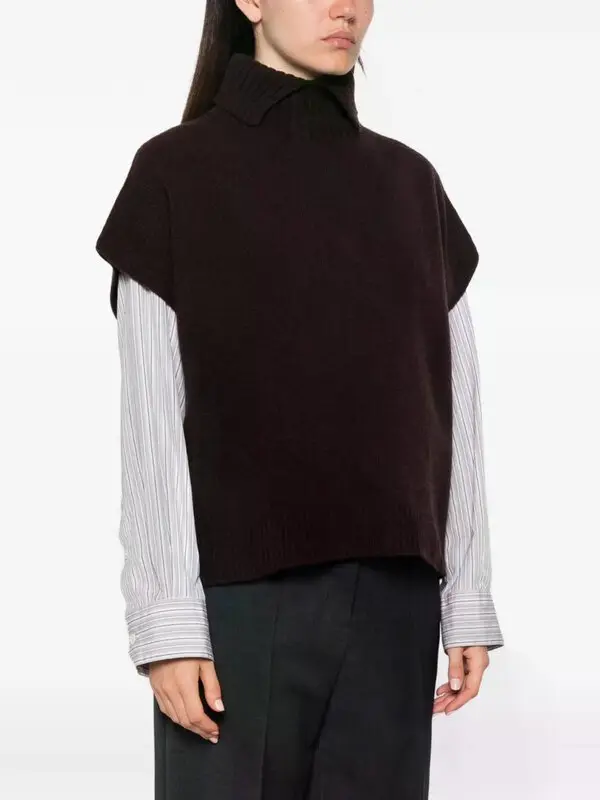 NICHOLSON & NICHOLSON Puff Ribbed-knit Roll-neck Sweater
