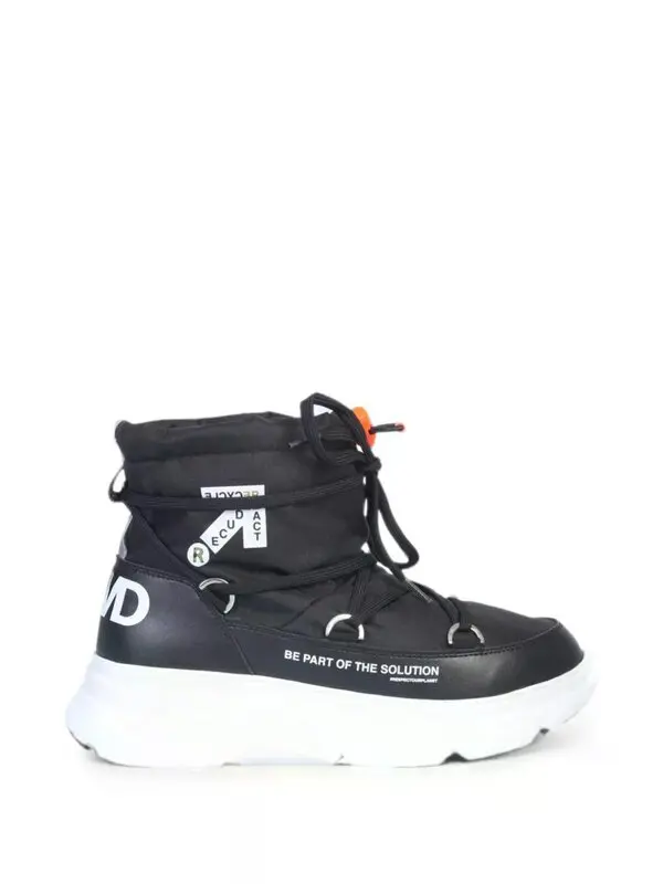 F_WD Logo-print Panelled Boots - Black