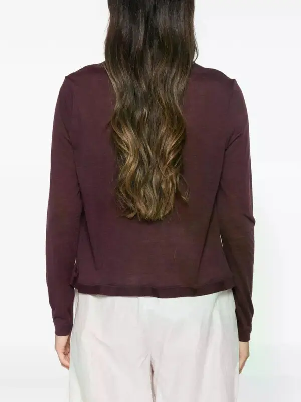WHYCI Patterned V-neck Cardigan - Purple