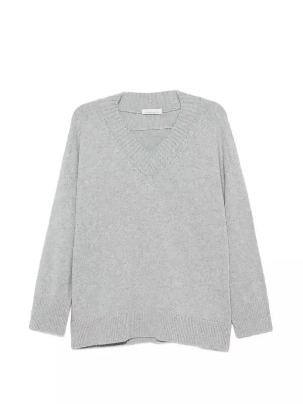Liviana Conti V-neck Knitted Sweater - Grey