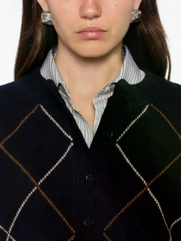 MOISMONT Argyle-pattern Cardigan