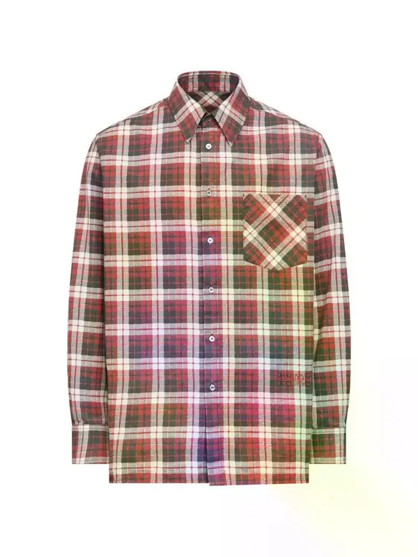 MAISON MARGIELA Logo-embroidered Checked Shirt