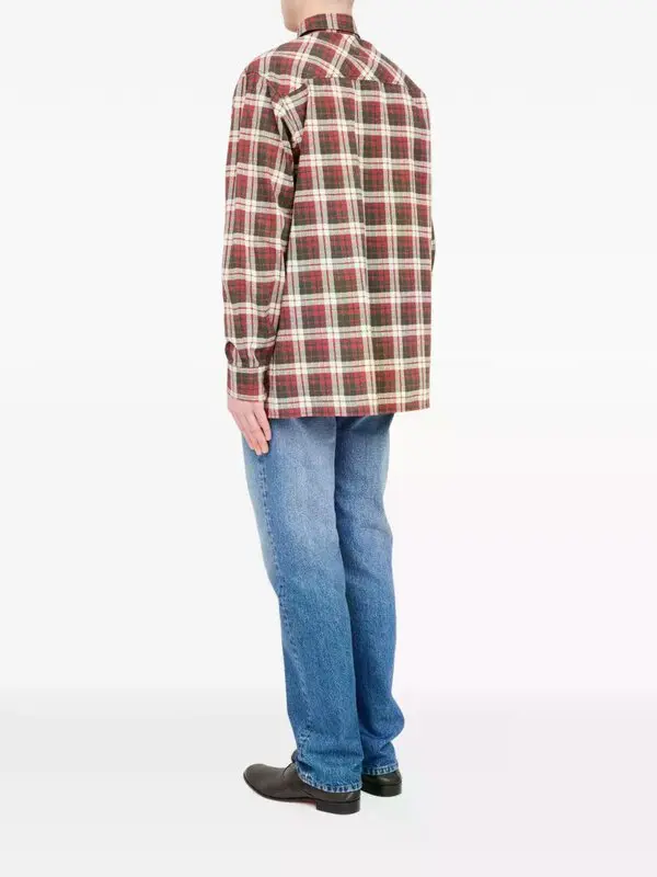 MAISON MARGIELA Logo-embroidered Checked Shirt