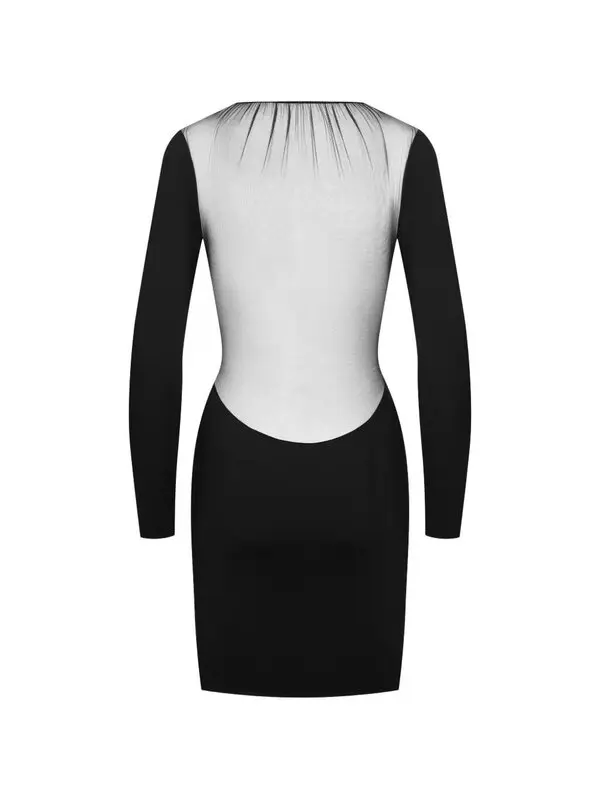 SCANDALE Nuit Fauve Mesh-panel Mini Dress