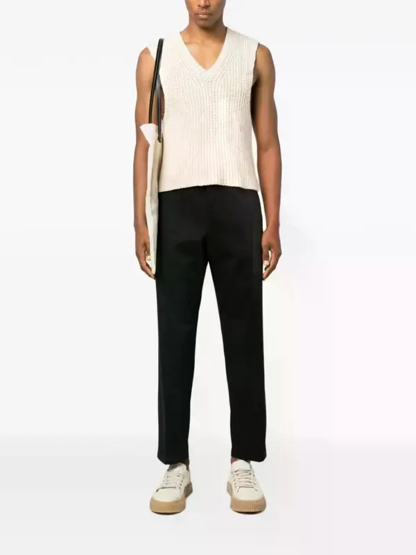 JIL SANDER Straight-leg Cotton Trousers - Black