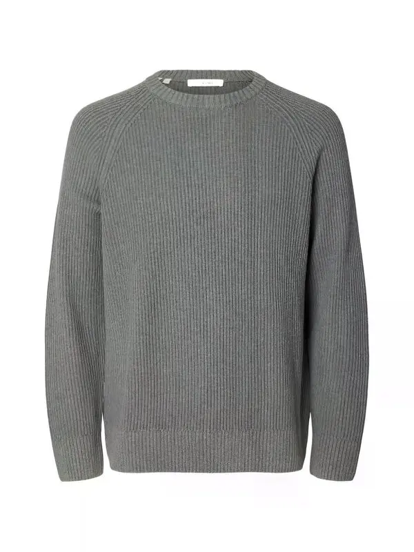SELECTED Ribbed-knit Raglan-sleeve Sweater