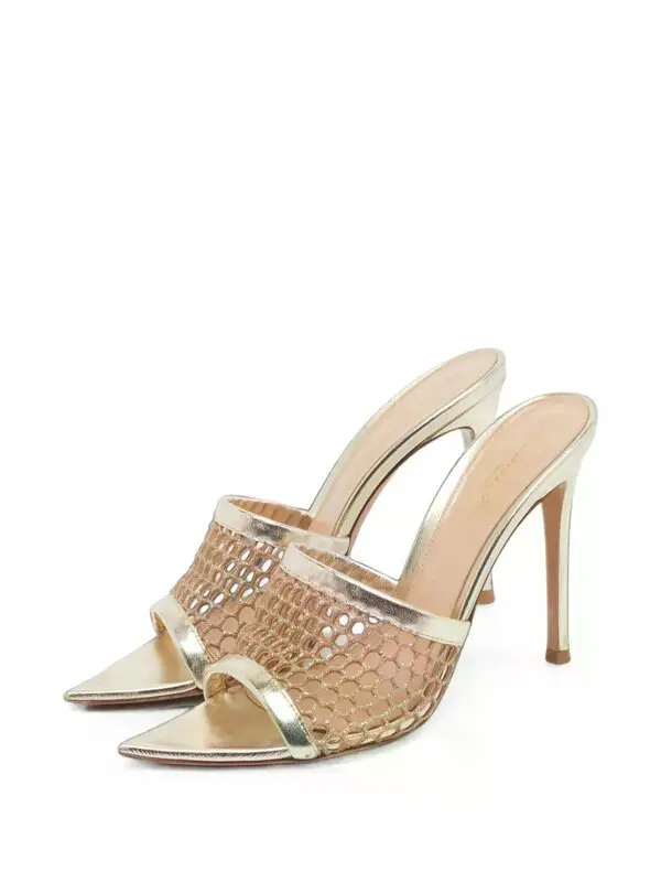 GIANVITO ROSSI Alisia Mesh-panel Heeled Sandals - Gold