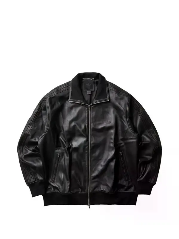 Y3 Zip-up Leather Jacket - Black