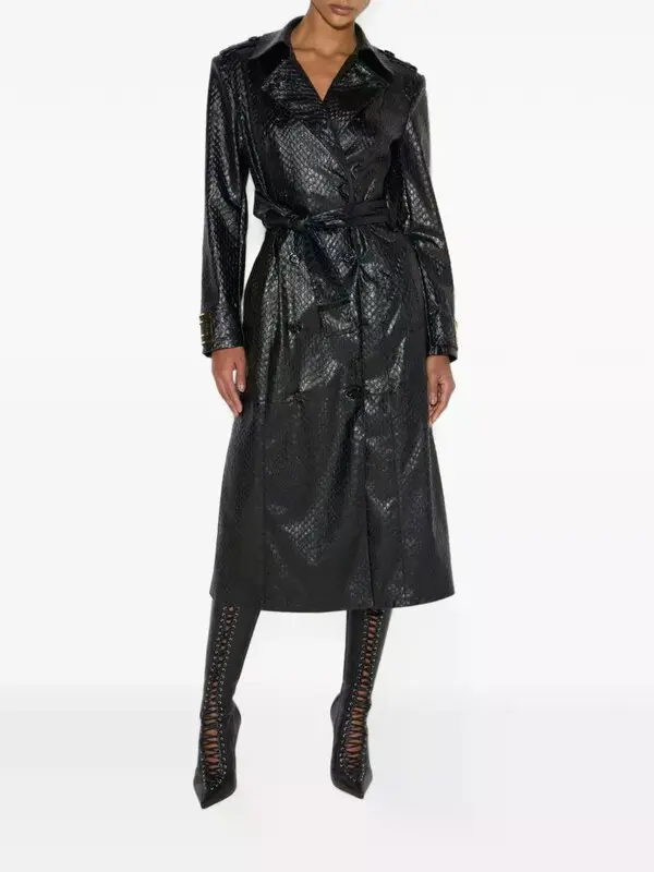 Elisabetta Franchi Scale-texture Trench Coat