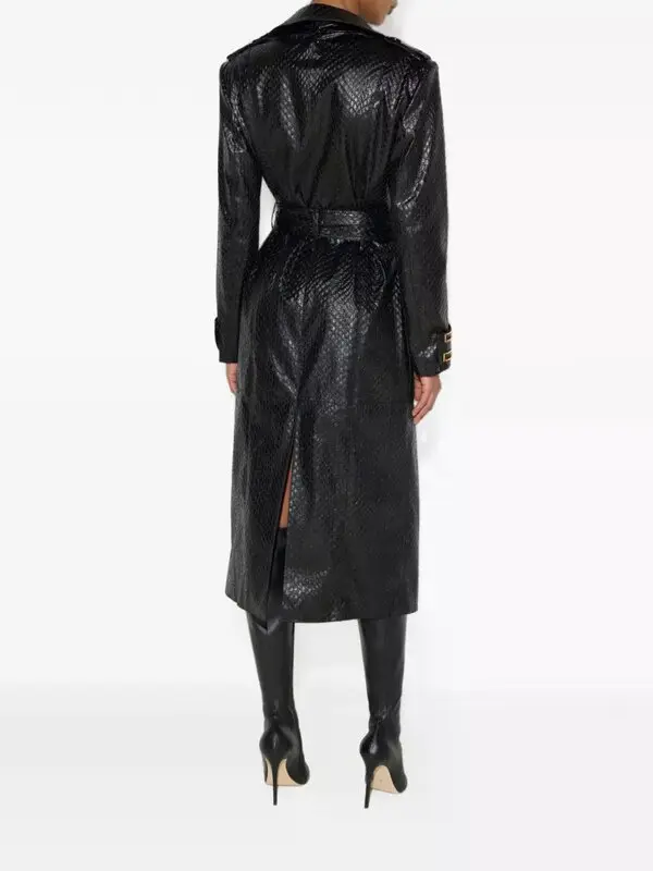 Elisabetta Franchi Scale-texture Trench Coat
