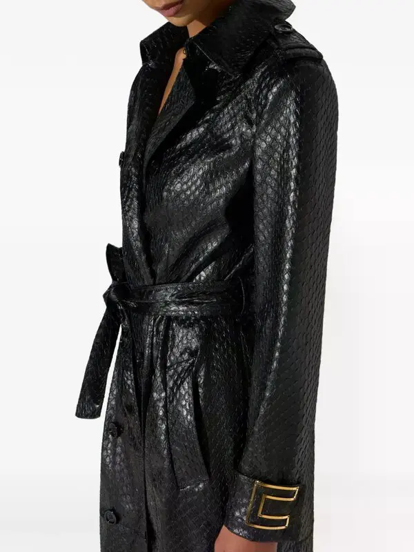 Elisabetta Franchi Scale-texture Trench Coat