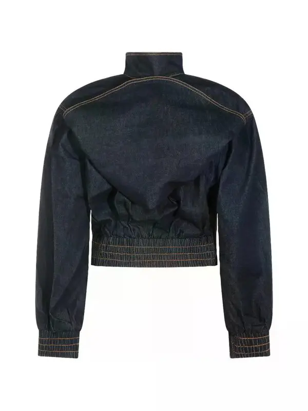 Zimmermann High-neck Cropped Denim Jacket