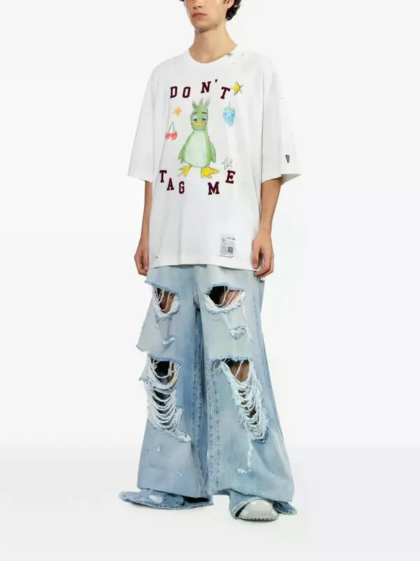 Mihara Yasuhiro Graphic-print Distressed T-shirt