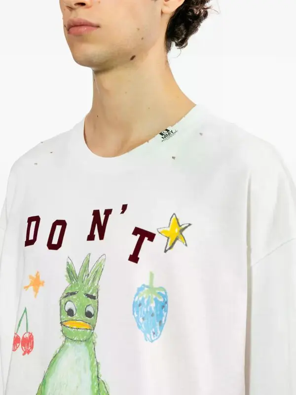 Mihara Yasuhiro Graphic-print Distressed T-shirt