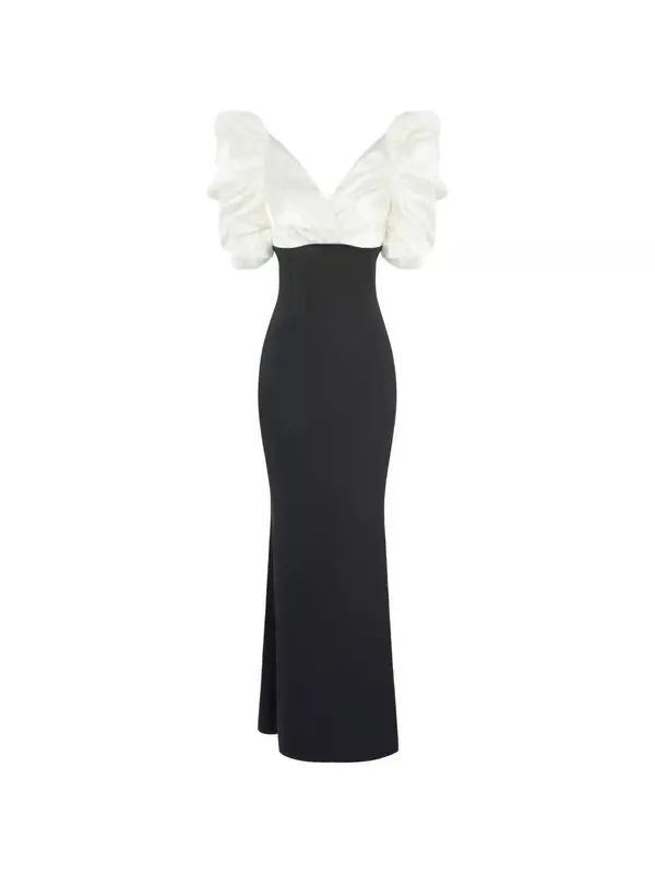 Elisabetta Franchi Red Carpet Dress In Lightweight Crêpe And Gazar Fabrics - Black