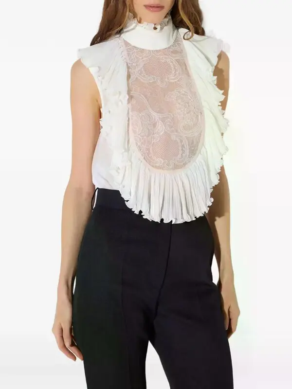 Elisabetta Franchi Bodysuit In Georgette And Lace