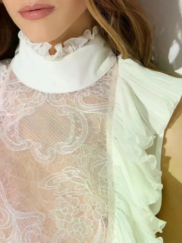 Elisabetta Franchi Bodysuit In Georgette And Lace