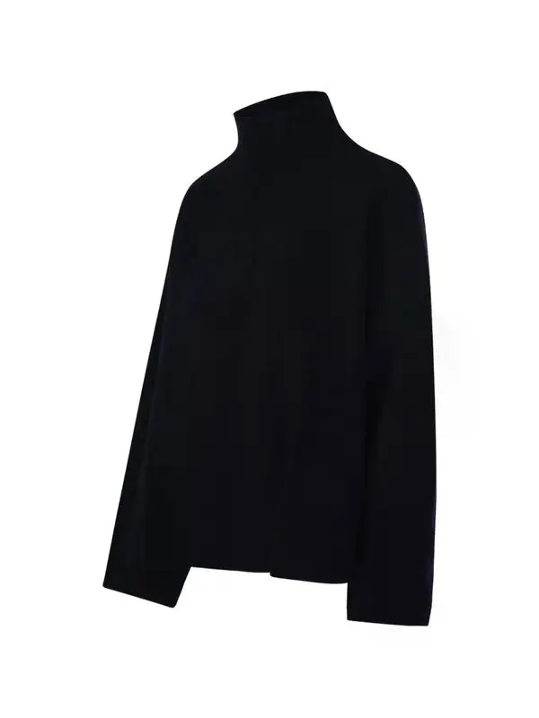ALLUDE High-neck Dropped-shoulder Sweater