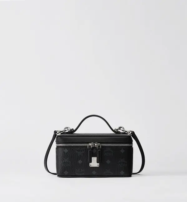 Mcm Rockstar Vanity Case In Visetos - Black