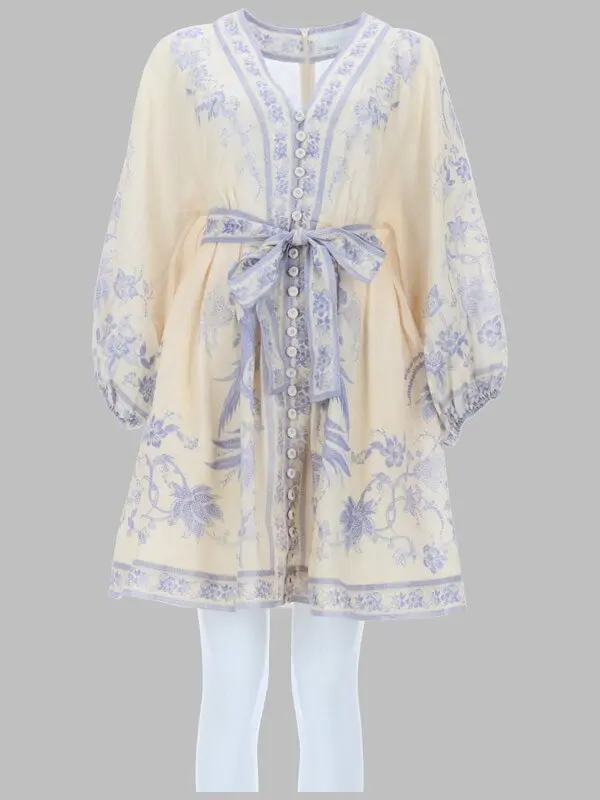 Zimmermann Mini Abito Indra Plunge - Multicolor