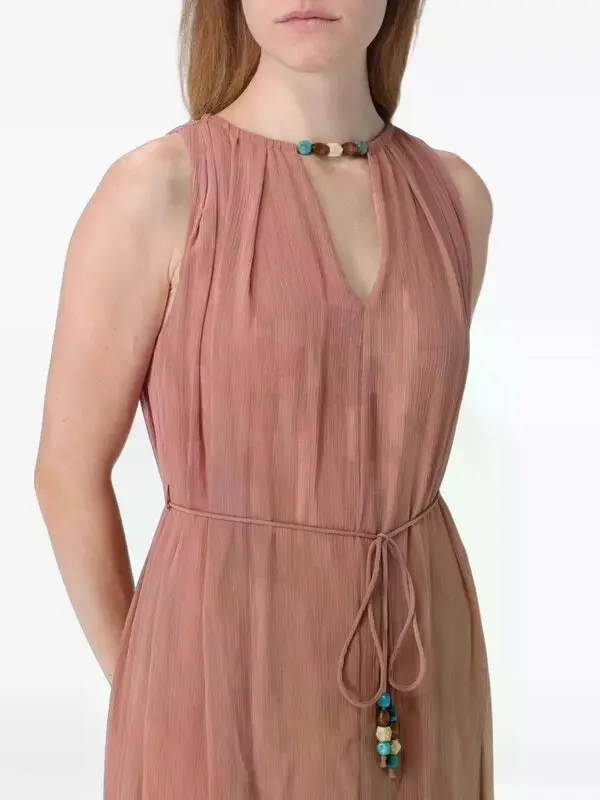 Patrizia Pepe Bead-embellished Belted Maxi Dress
