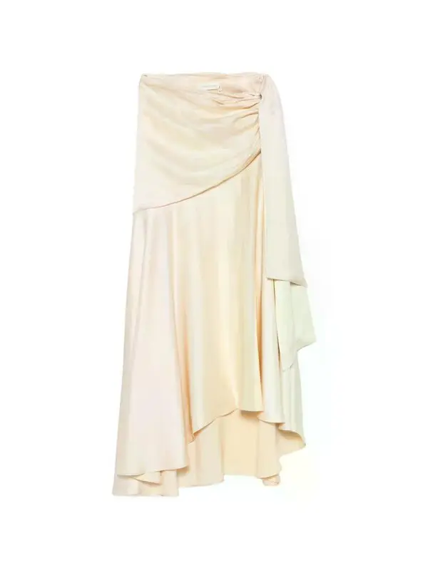 Zimmermann Ascent Draped Asymmetric Long Skirts - Neutrals