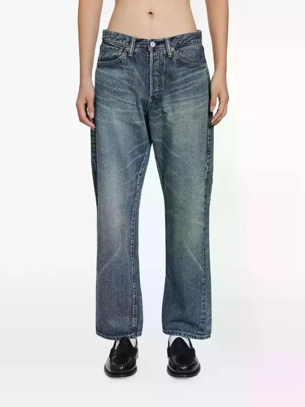 HUMAN MADE Heart-embroidered Straight-leg Jeans - Blue
