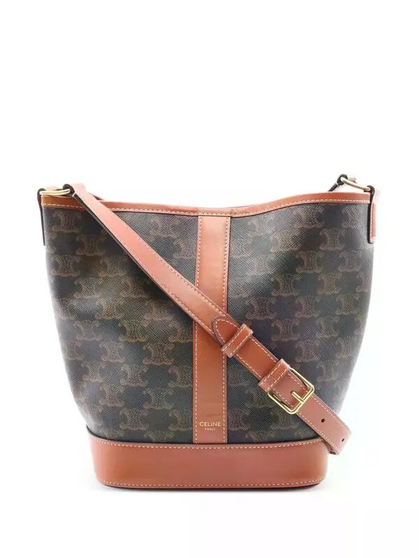 Celine 2010s Small Triomphe Bucket Bag - Brown
