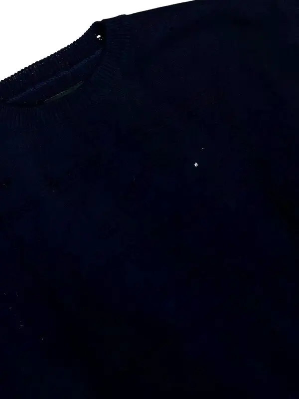 RASSVET Distressed Slogan-knit Sweater