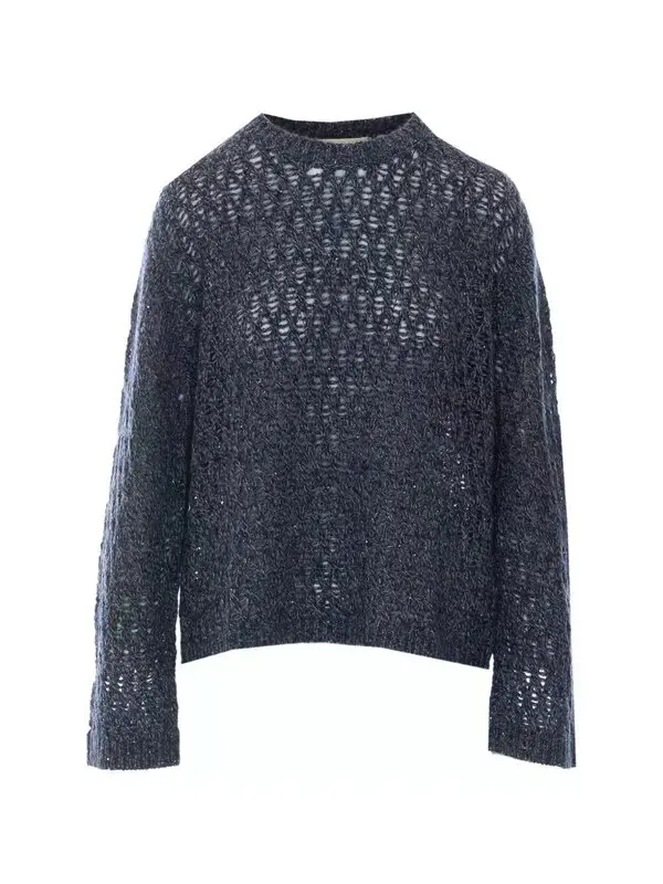 ELEH Sequin-embellished Open-knit Sweater - Blue