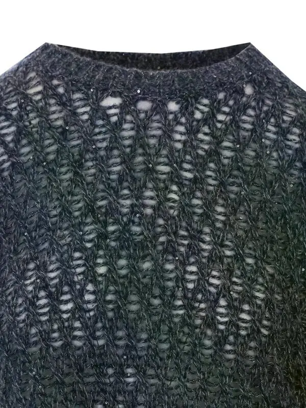 ELEH Sequin-embellished Open-knit Sweater