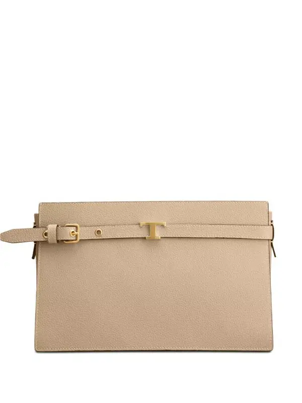 TOD'S T Timeless Clutch Bag - Neutrals