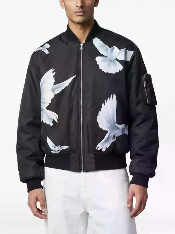 3.PARADIS Dove-print Bomber Jacket
