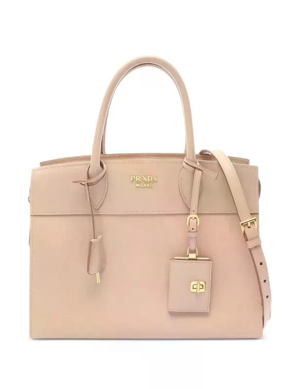 Prada 2010s Esplanade Saffiano Leather Tote Bag - Neutrals