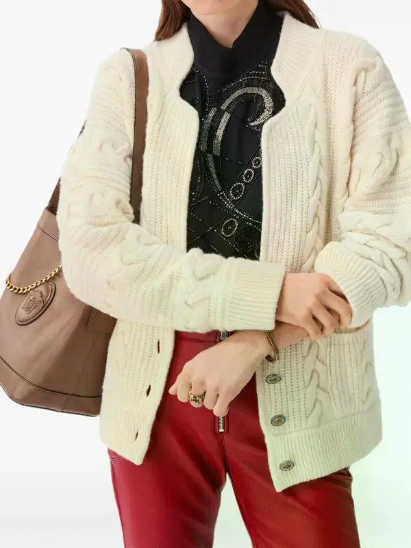 Versace Wool & Cashmere Cable-knit Cardigan