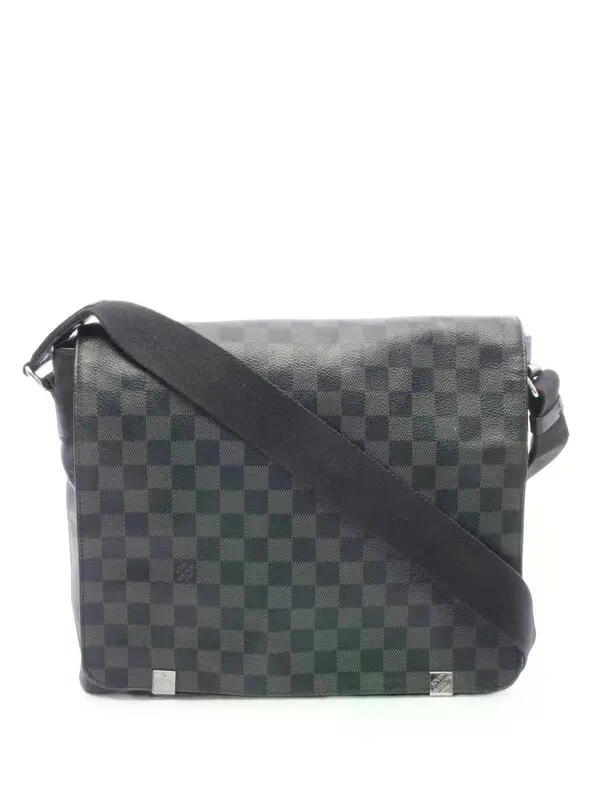 LOUIS VUITTON 2019 Mm Damier Graphite District Shoulder Bag - Black