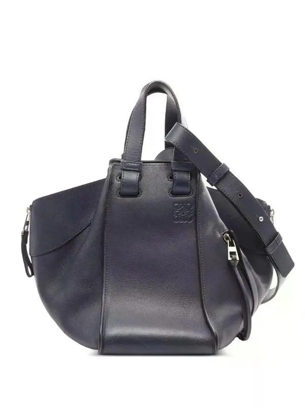 Loewe 2000s Small Hammock Leather Tote Bag - Blue