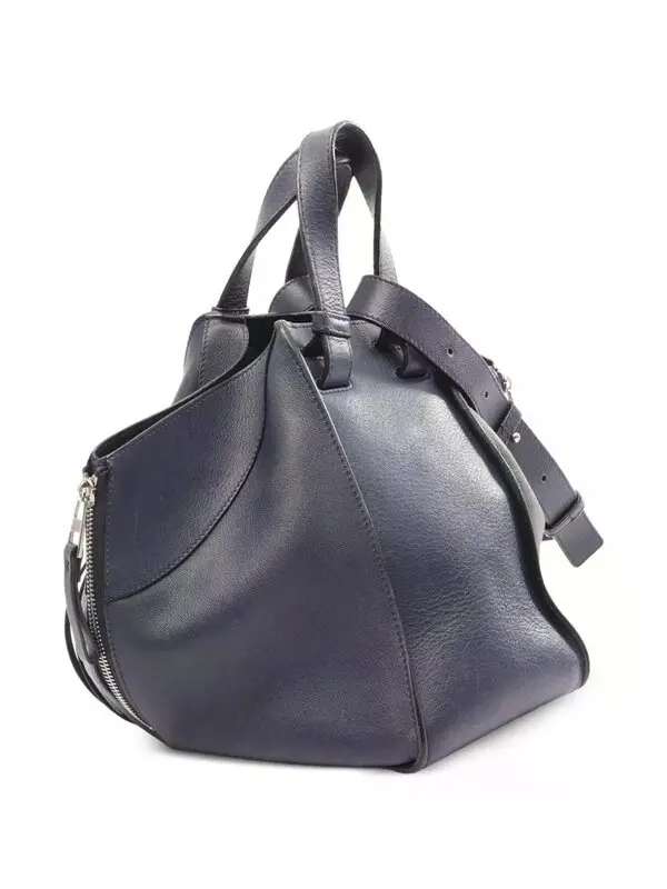 Loewe 2000s Small Hammock Leather Tote Bag - Blue