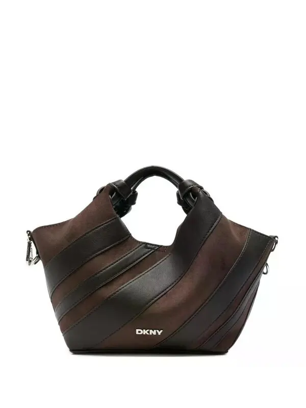 Dkny Small Paula Panelled Leather-trim Tote Bag - Brown