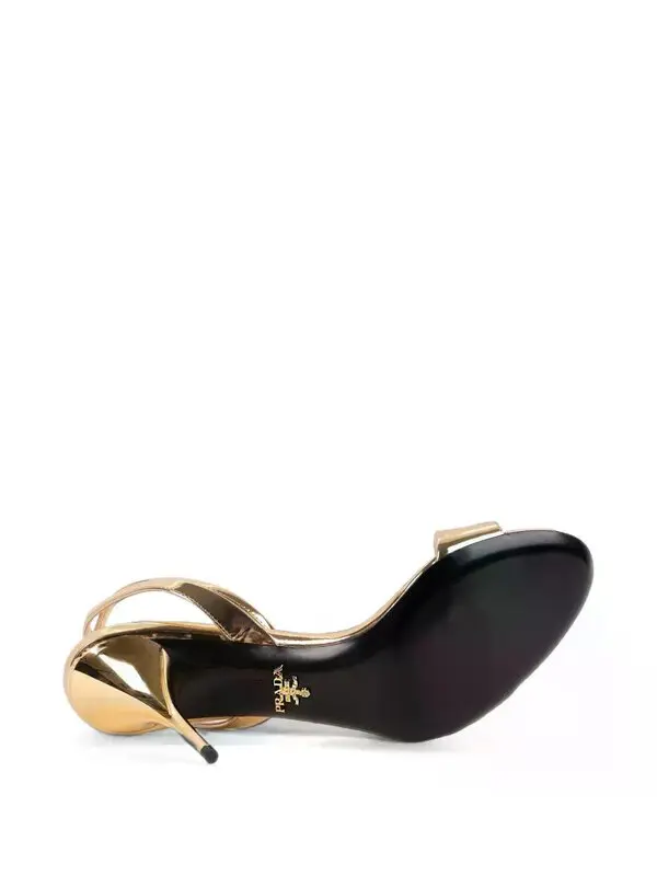 Prada Logo-plaque Metallic Sandals