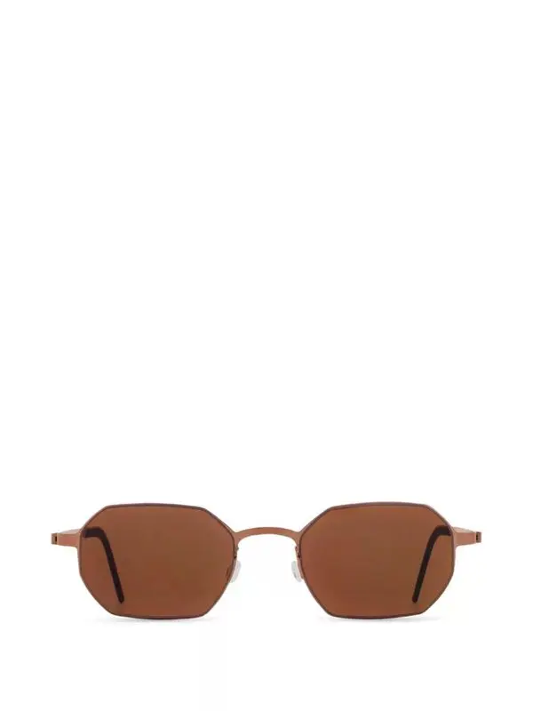 LINDBERG Geometric-frame Titanium Sunglasses - Brown