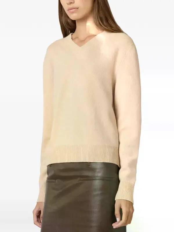 TOD'S Leather-patch V-neck Sweater