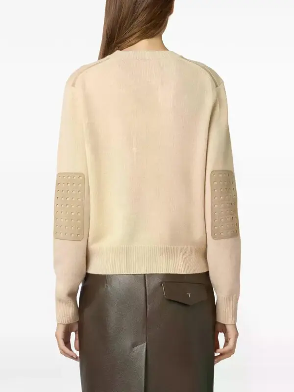 TOD'S Leather-patch V-neck Sweater