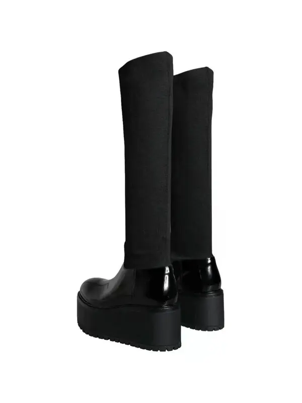 Dolce & Gabbana Patent Leather Knit Boots