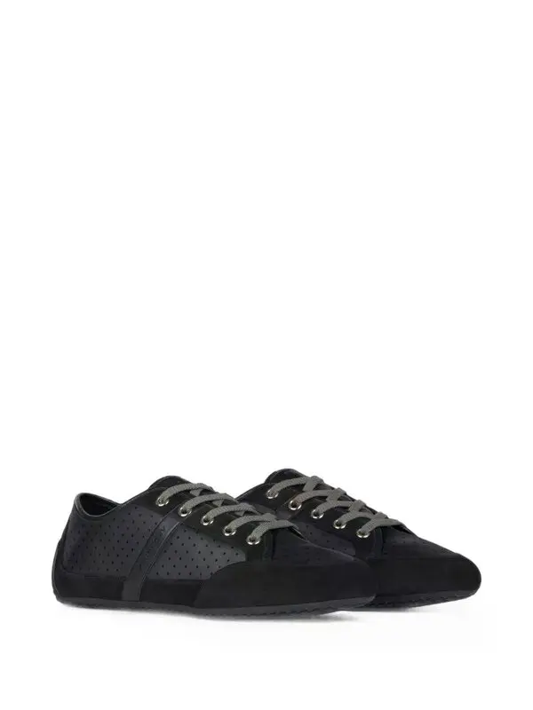 Givenchy Slim Sneakers In Perforated Leather And Suede - Black