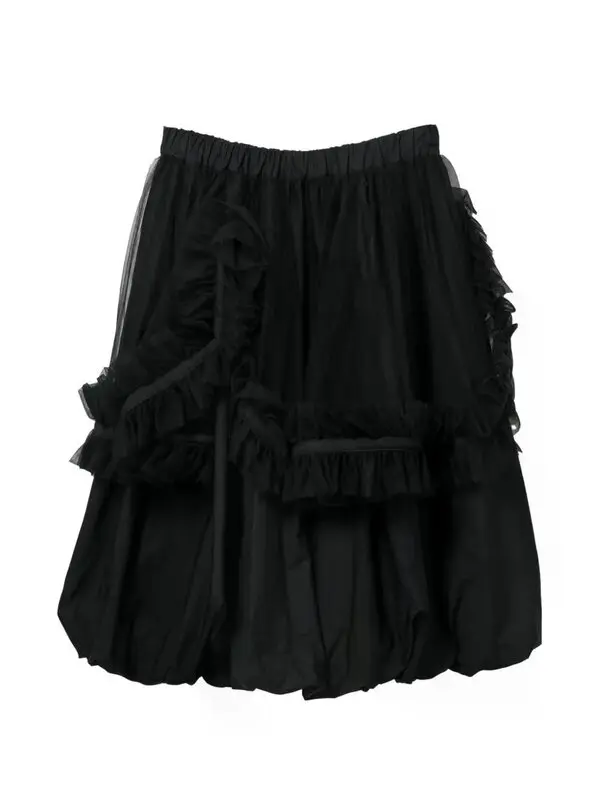 Noir Kei Ninomiya Ruffled Midi Skirt - Black