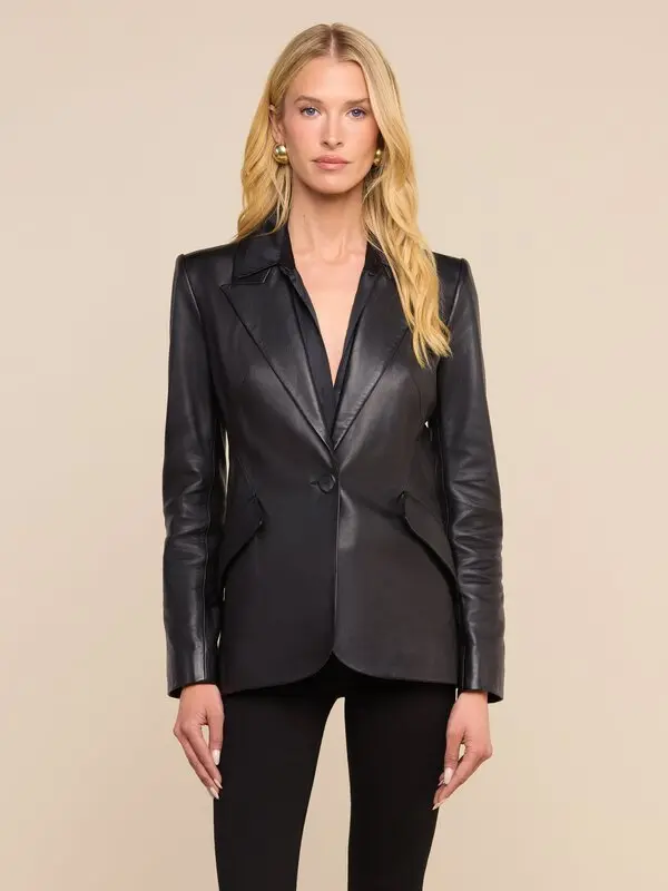 L'Agence Chamberlain Leather Blazer