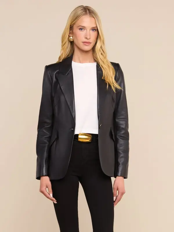 L'Agence Chamberlain Leather Blazer