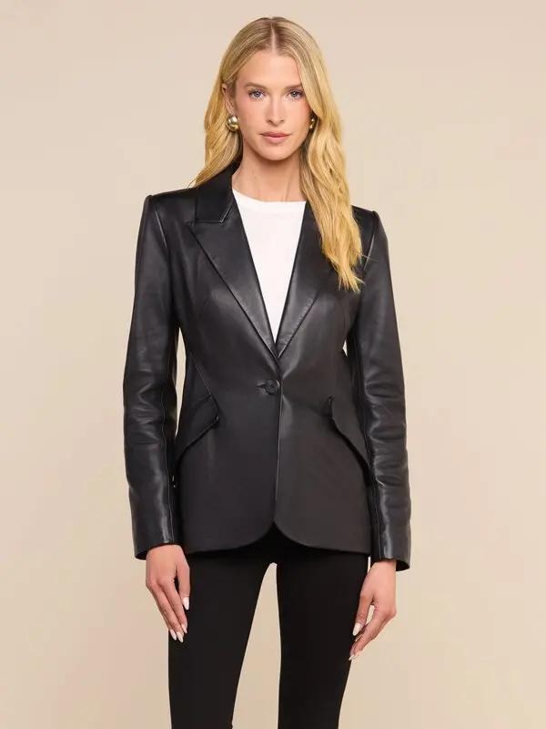 L'Agence Chamberlain Leather Blazer
